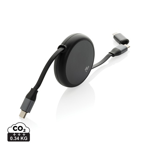 Câble rétractable 240W 2-en-1 en aluminium RCS Terra - Objet ...